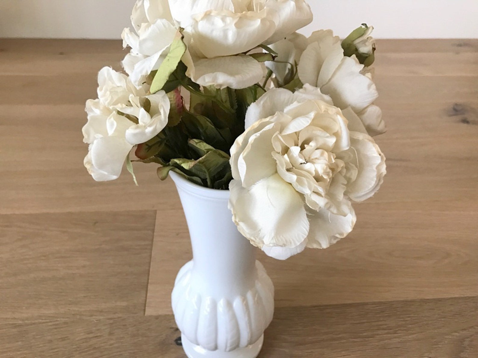 White and Off-white Roses Bouquet Silk Flowers - Etsy