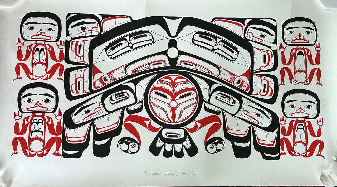 Silkscreen Print of "tsimshian Dragonfly Circa 1850" - Artist Unknown ...