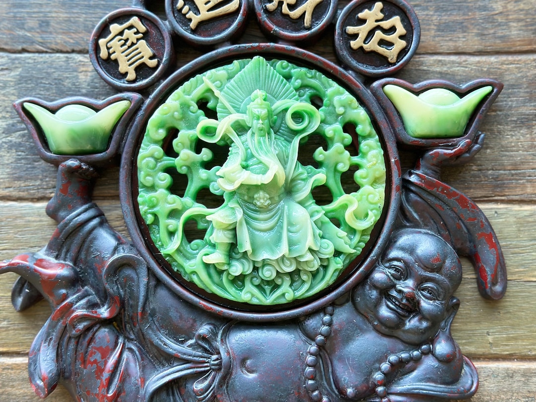 Happy Buddha Faux Jade Wall Decor - Etsy
