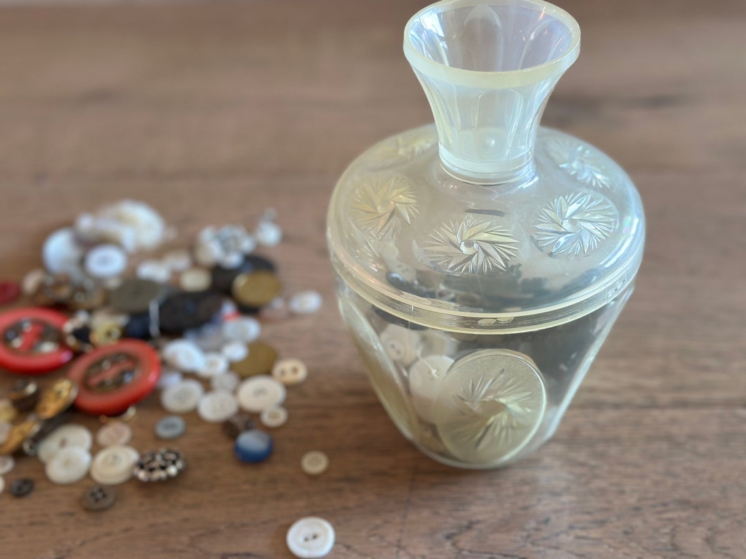 Vintage Clear Plastic Box With Lots of Buttons - Etsy