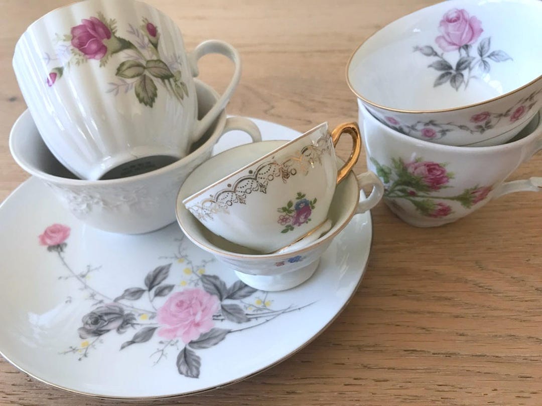 Vintage China Tea Cups and Plate, 5 Mix and Match Tea Cup & 1 Plate - Etsy