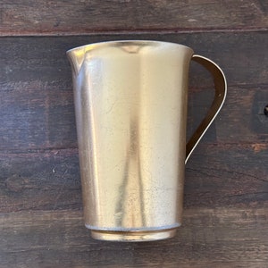 Vintage Sunburst Rose Gold Metal Pitcher - Vintage Aluminum Pitcher ...