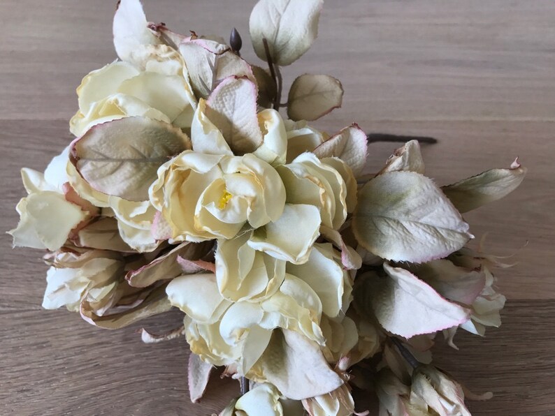 Ivory Cream Roses Bouquet Silk Flowers - Etsy