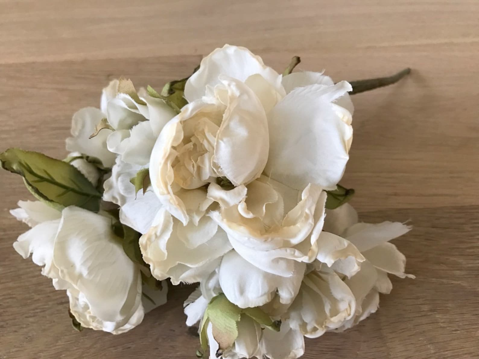 White and Off-white Roses Bouquet Silk Flowers | Etsy