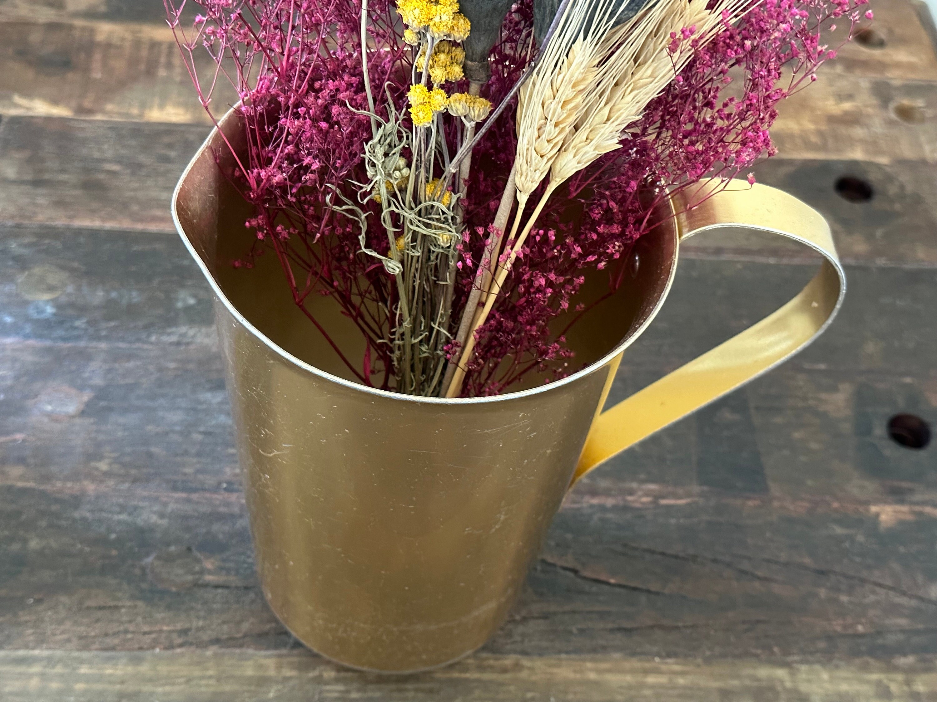 Vintage Sunburst Rose Gold Metal Pitcher - Vintage Aluminum Pitcher ...
