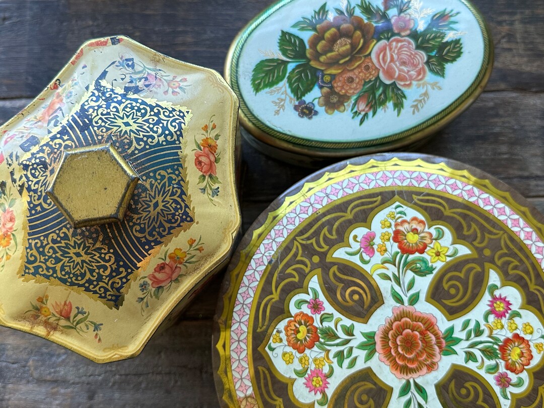 Lot of 3 Beautiful Vintage Tin Boxes - Etsy