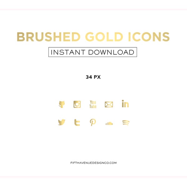 Gold Web Icons - Etsy