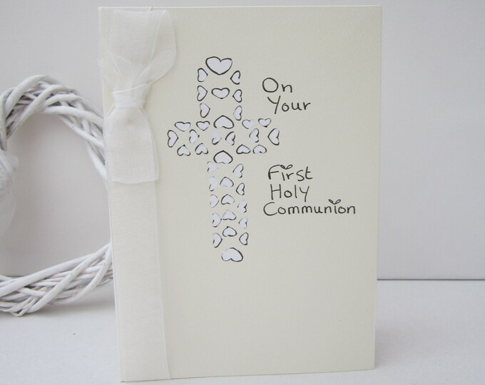 First Holy Communion, Hand Painted Card, Handmade Card, Holy Communion ...
