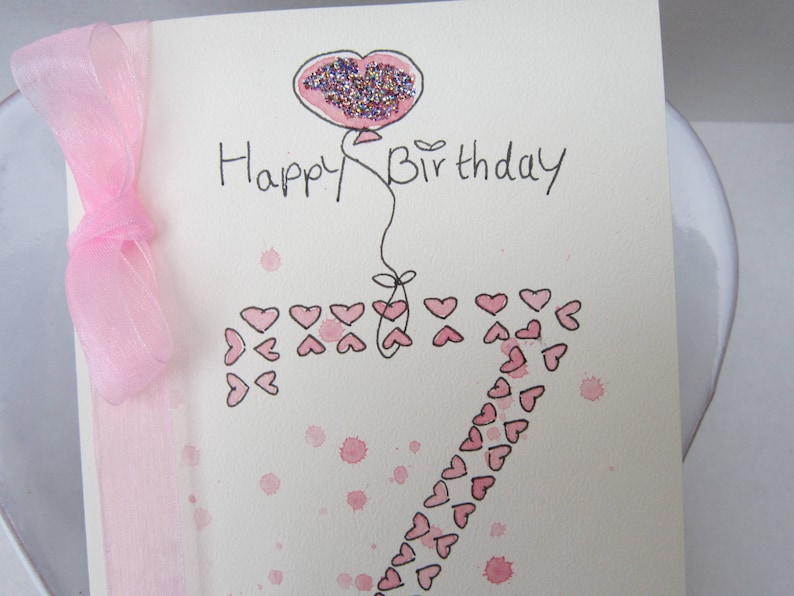 7th Birthday Watercolour Card Personalise 7th Birthday - Etsy UK