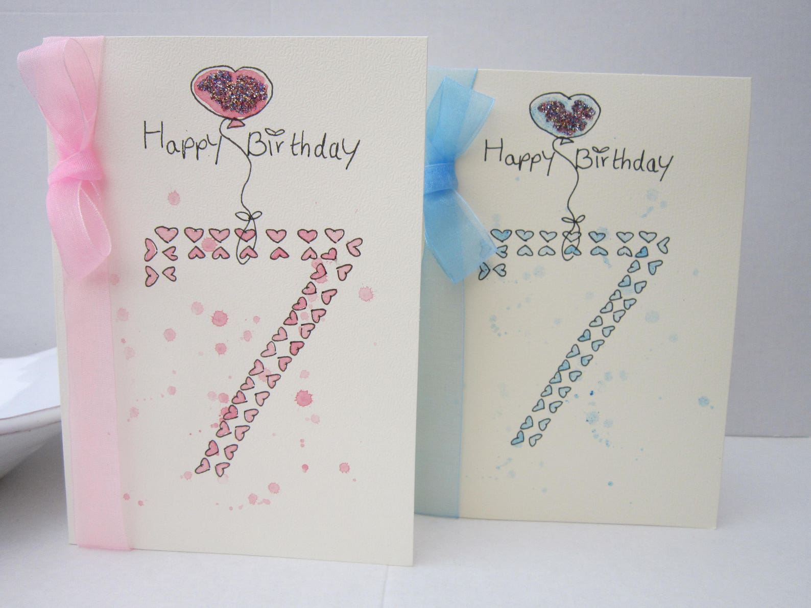 7th Birthday, Watercolour Card, Personalise, 7th Birthday Card, Hand ...