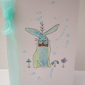 Rabbit, Watercolour Card, Bunny Rabbit Card, Rabbit Card, Birthday Card ...