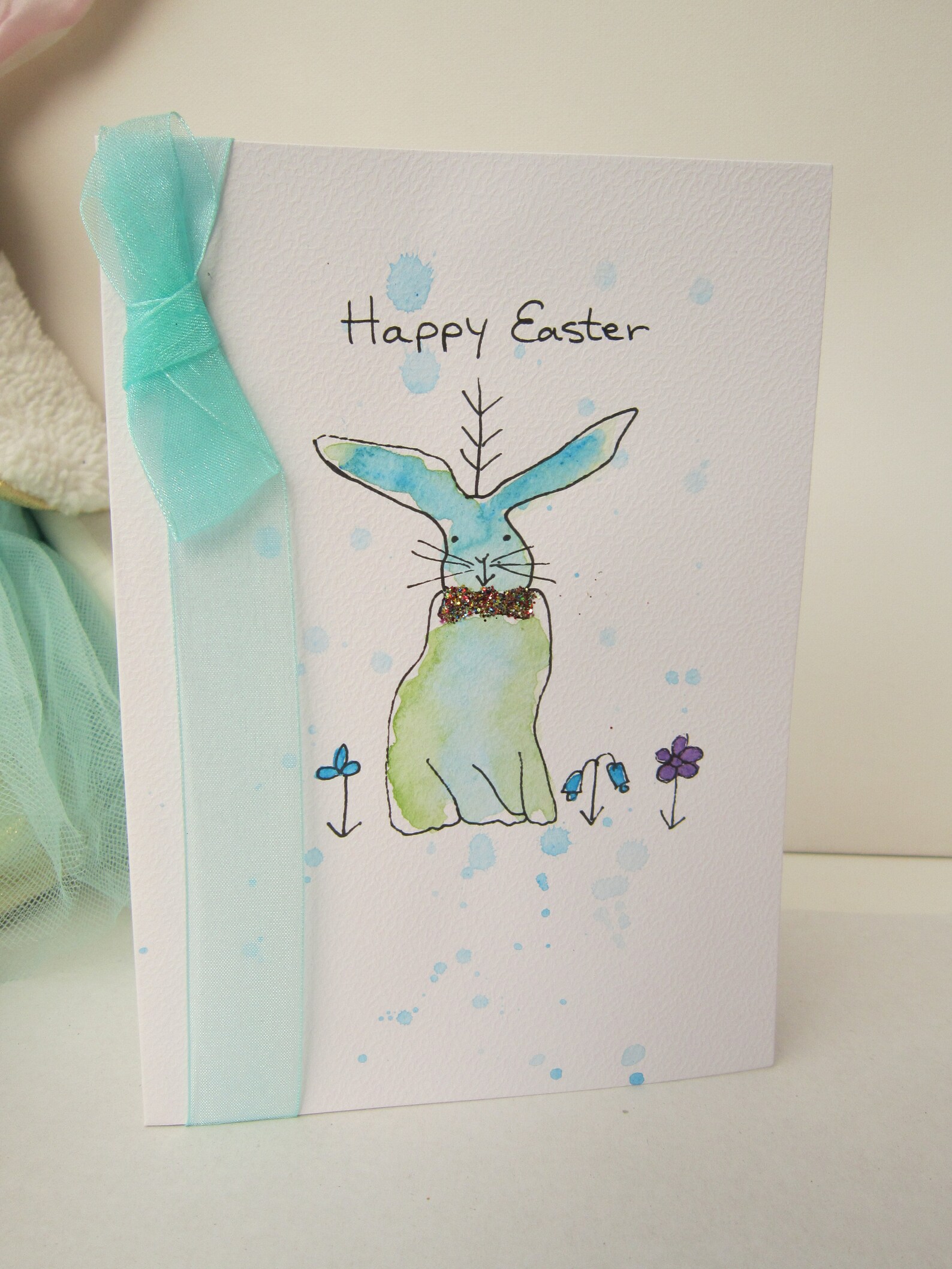Rabbit watercolour card bunny rabbit card rabbit card | Etsy