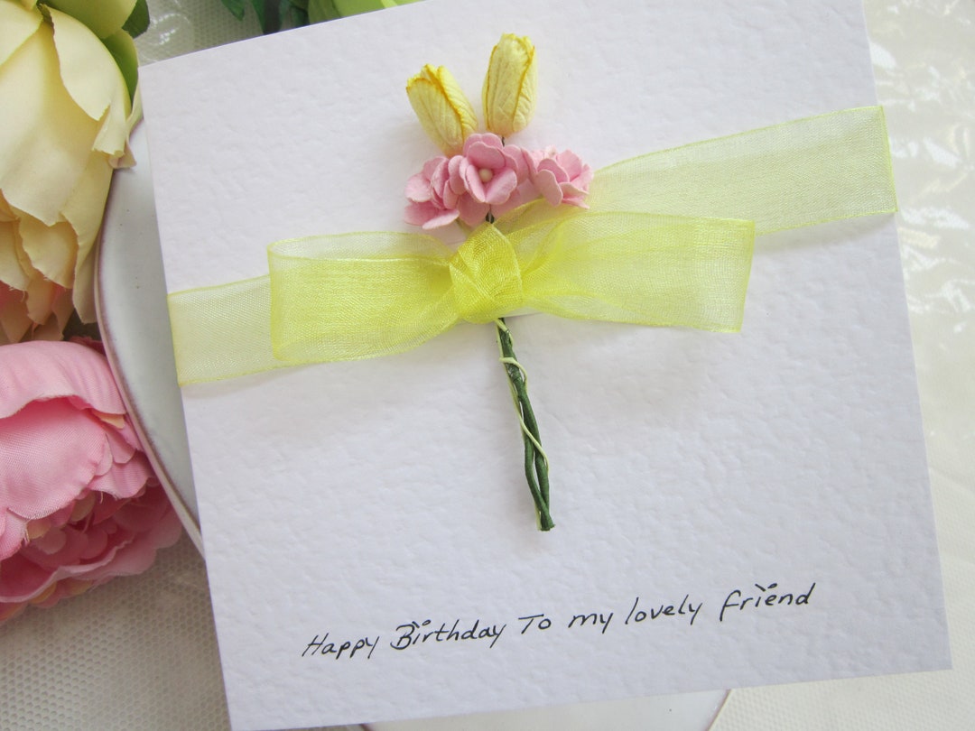Spring Flowers, Birthday Card, Paper Flowers, Mum Card, Friend Card ...