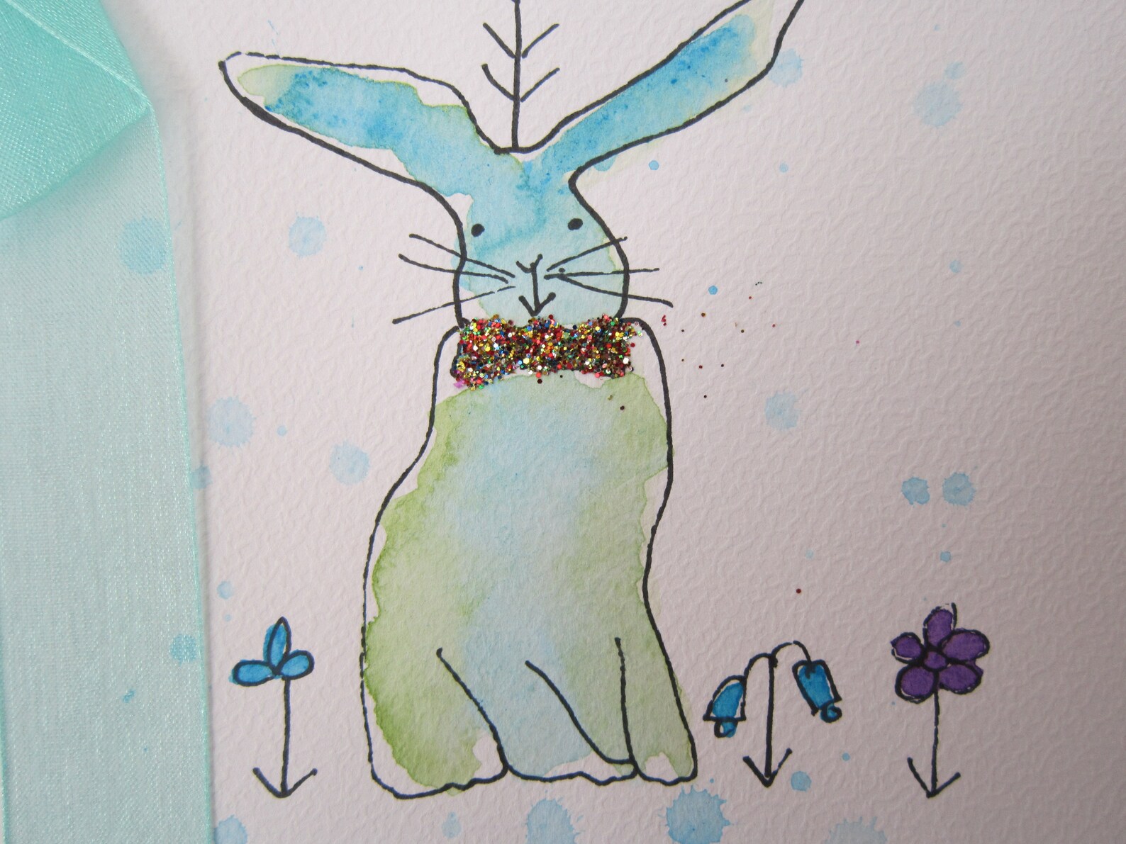 Rabbit watercolour card bunny rabbit card rabbit card | Etsy