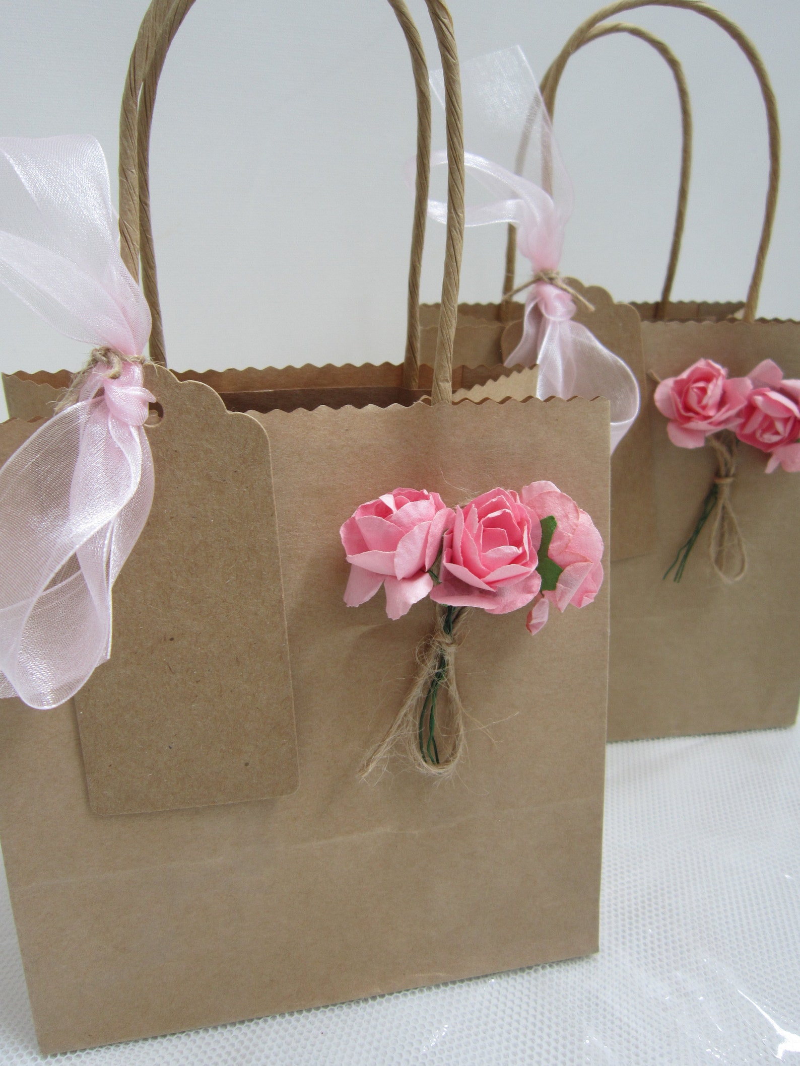 Set Two Gift Bags, Paper Rose, Handmade Gift Bags, Birthday Gifts ...
