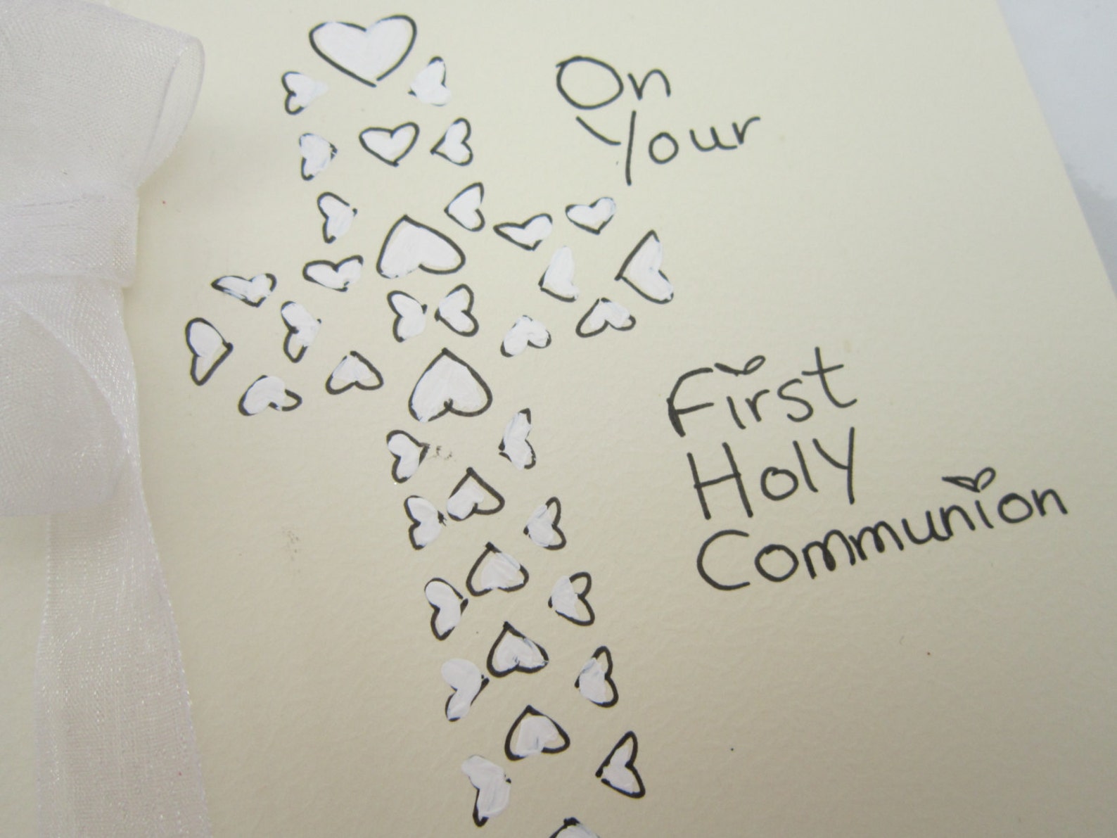 First Holy Communion Hand Painted Card Handmade Card Holy - Etsy UK