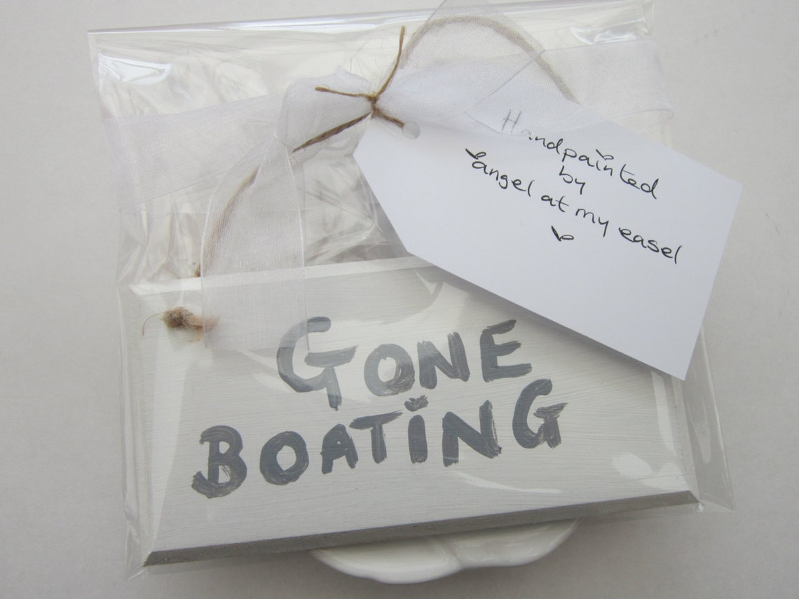 Gone Boating Wooden Sign Handpainted Sign Shabby Chic - Etsy