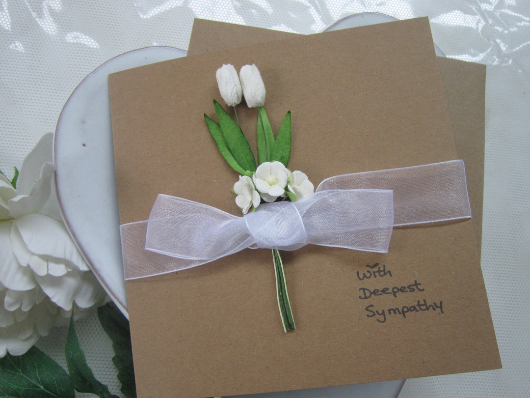 Sympathy Card, Condolences Card, Paper Flowers, Flowers Card, Tulips ...