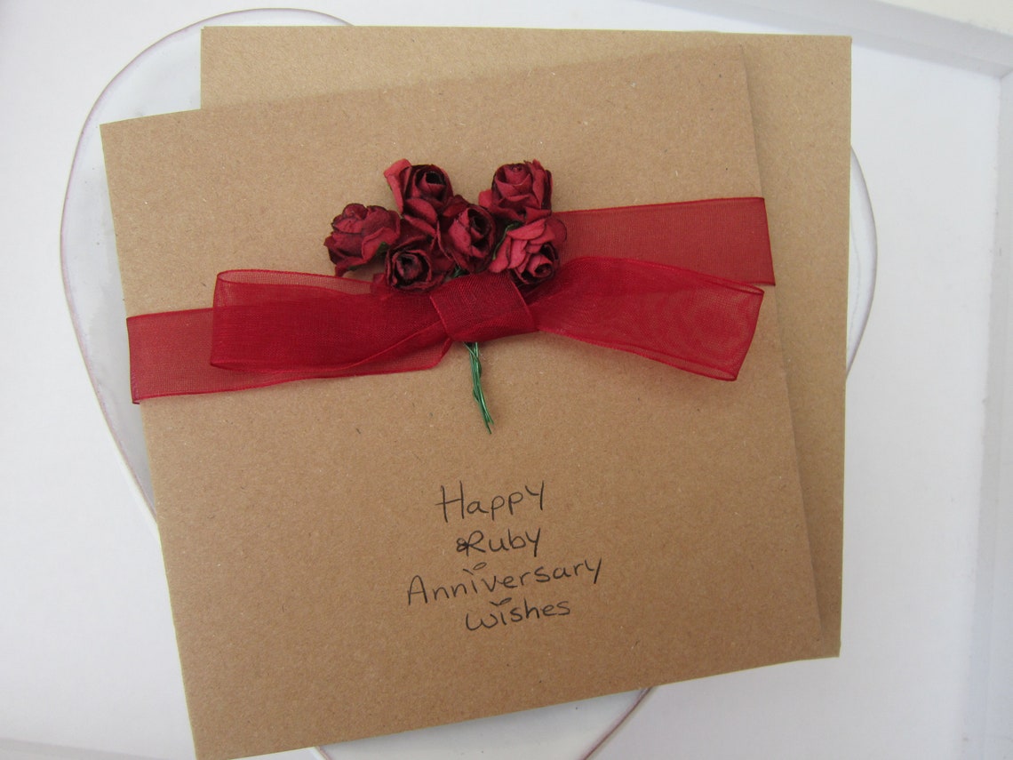 Ruby Anniversary Card Anniversary Card Valentine's Card - Etsy UK