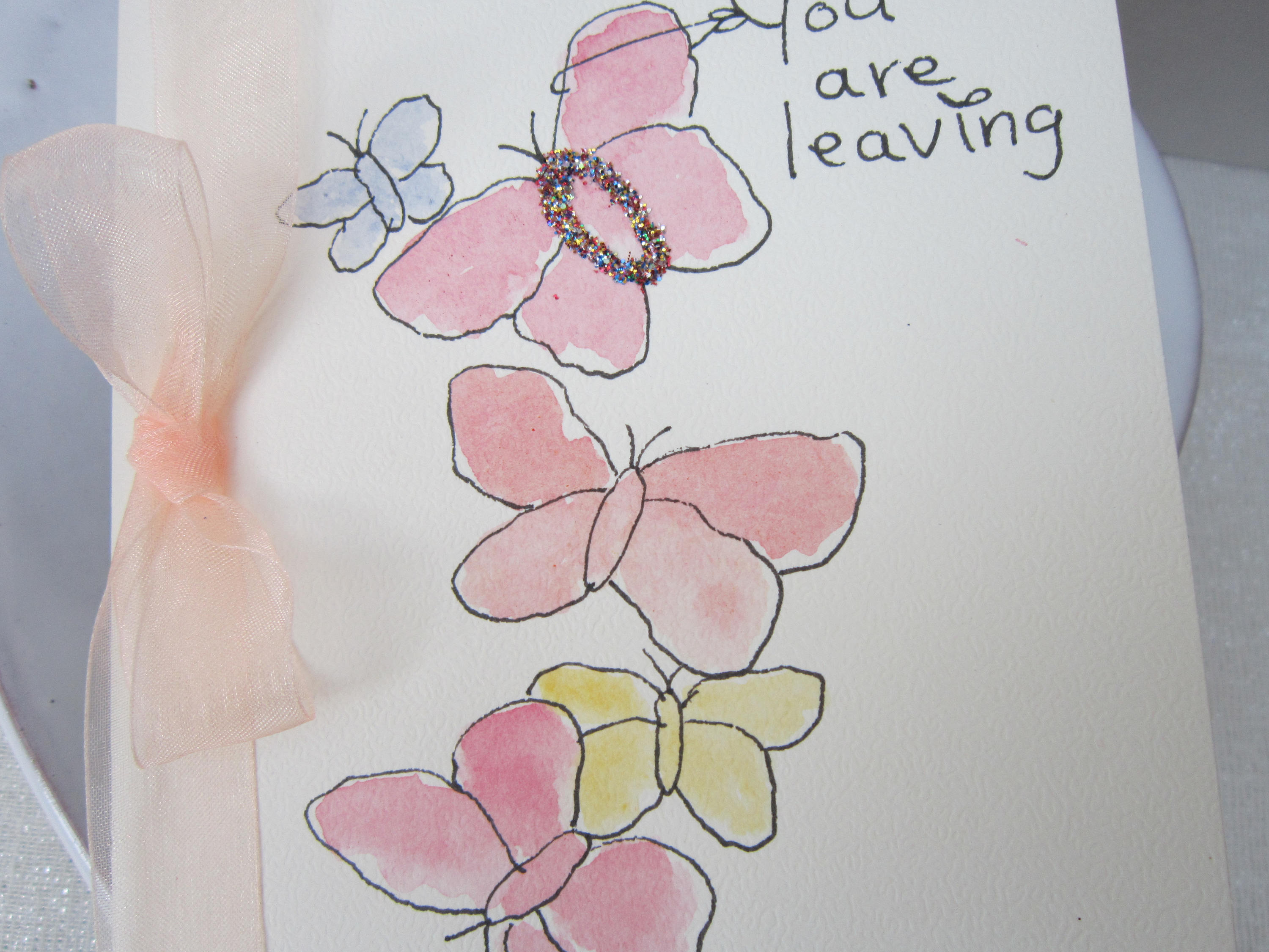 Leaving Card Watercolour Card Sorry You Are Leaving Card - Etsy Canada