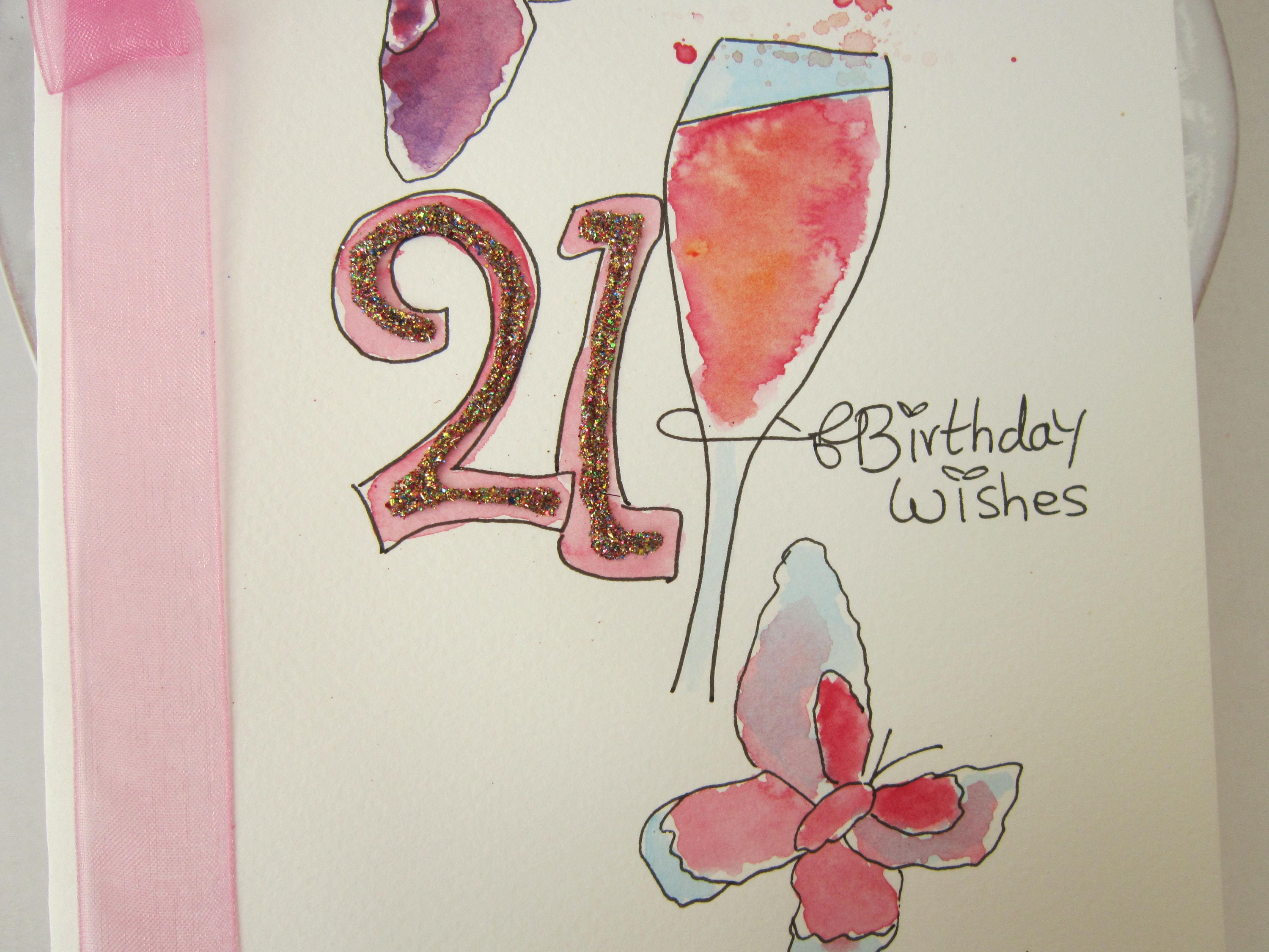 21st Birthday Card Watercolour Card Daughter Card Hand - Etsy UK