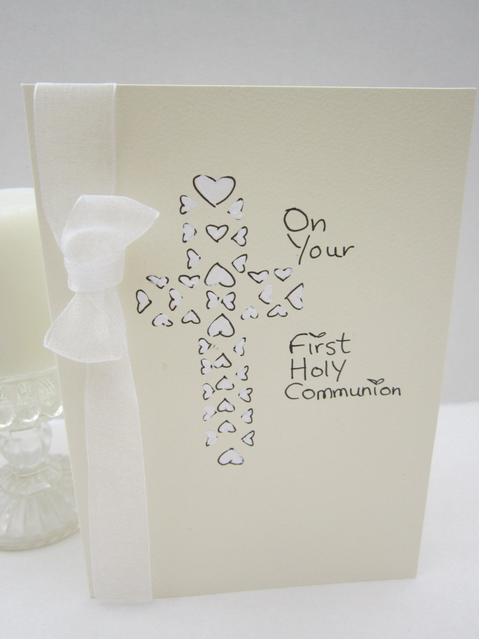 First Holy Communion Hand Painted Card Handmade Card Holy - Etsy UK
