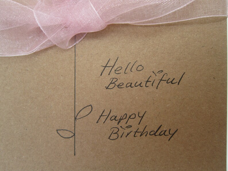 Hello Beautiful Birthday Card Handmade Card Flower Card - Etsy UK