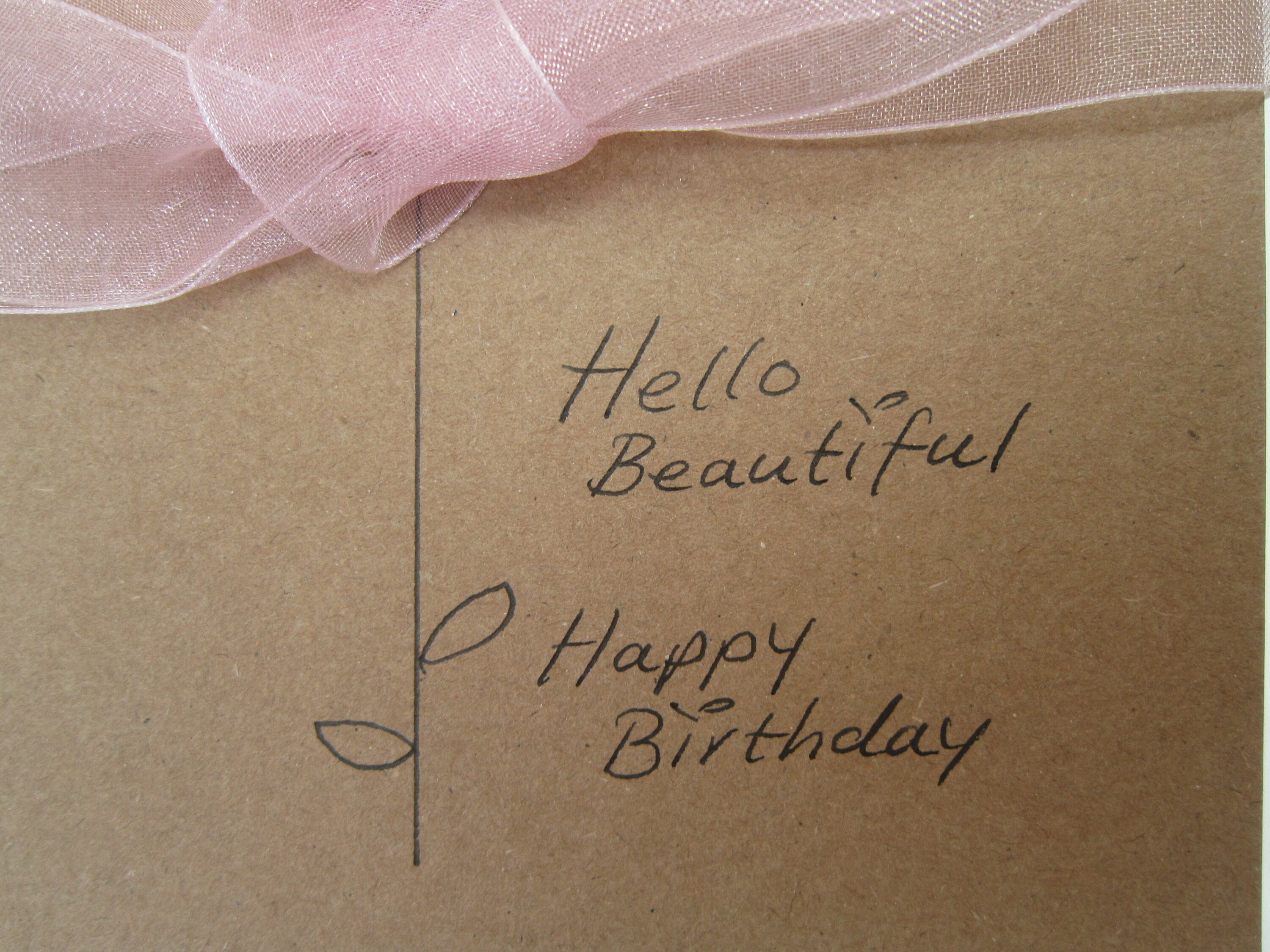 Hello Beautiful Birthday Card Handmade Card Flower Card - Etsy UK