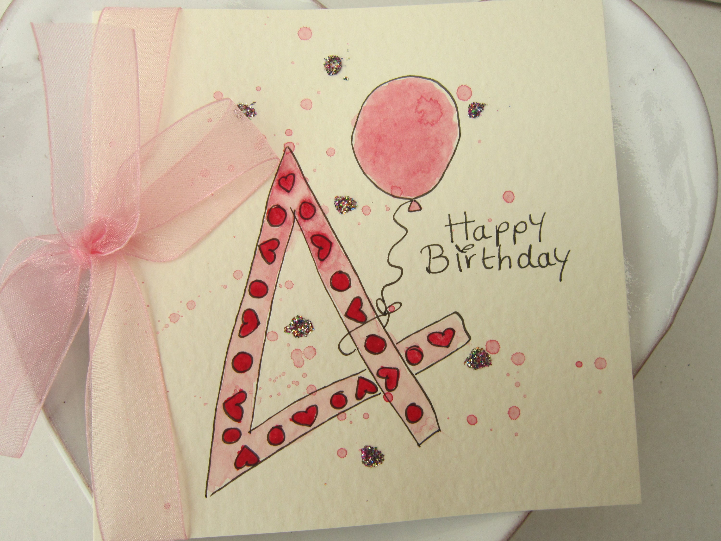 4th Birthday Watercolour Card 4th Birthday Card Hand - Etsy UK