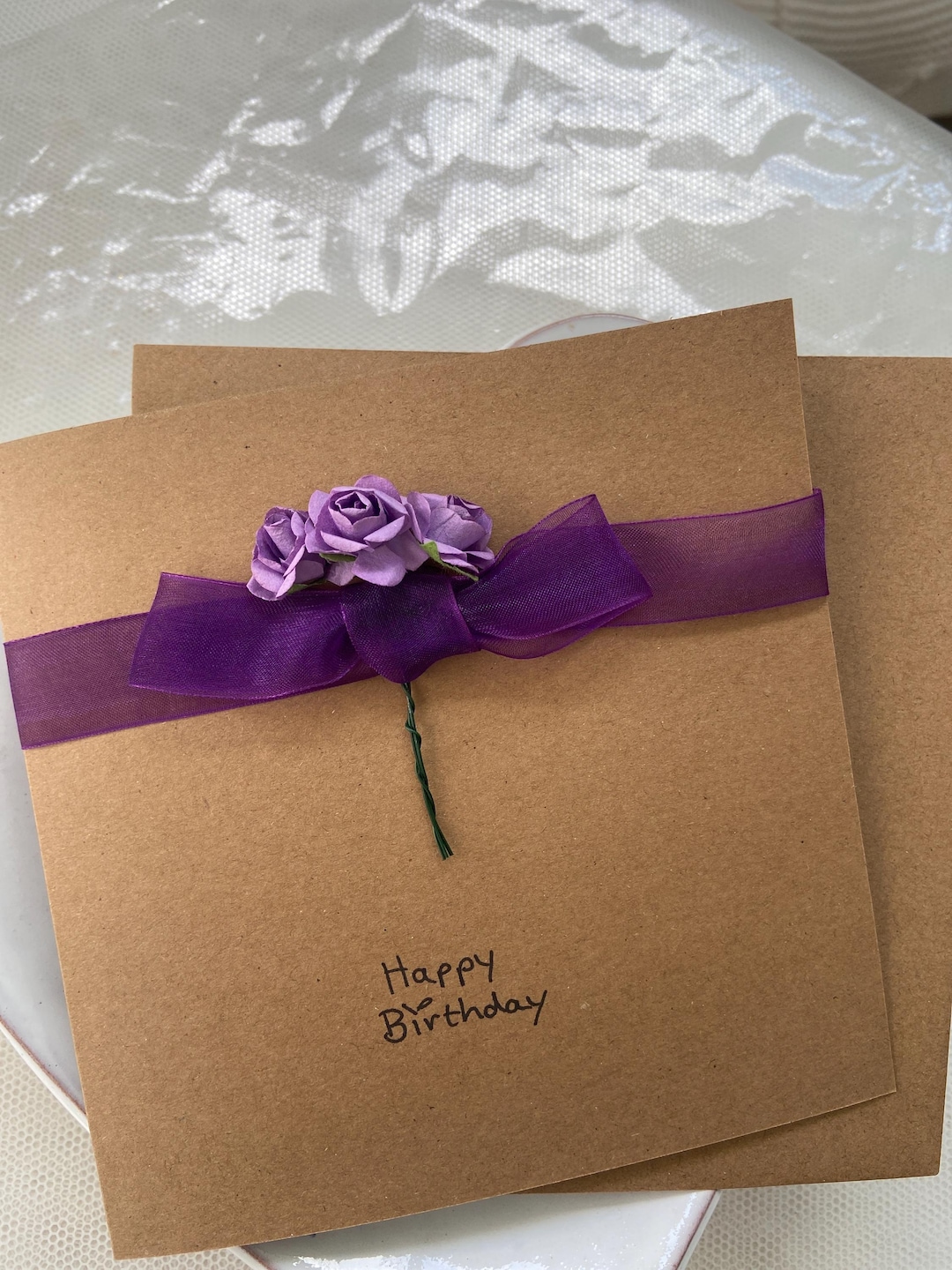 Purple Roses, Birthday Card, Paper Roses, Wife Card, Husband Card ...