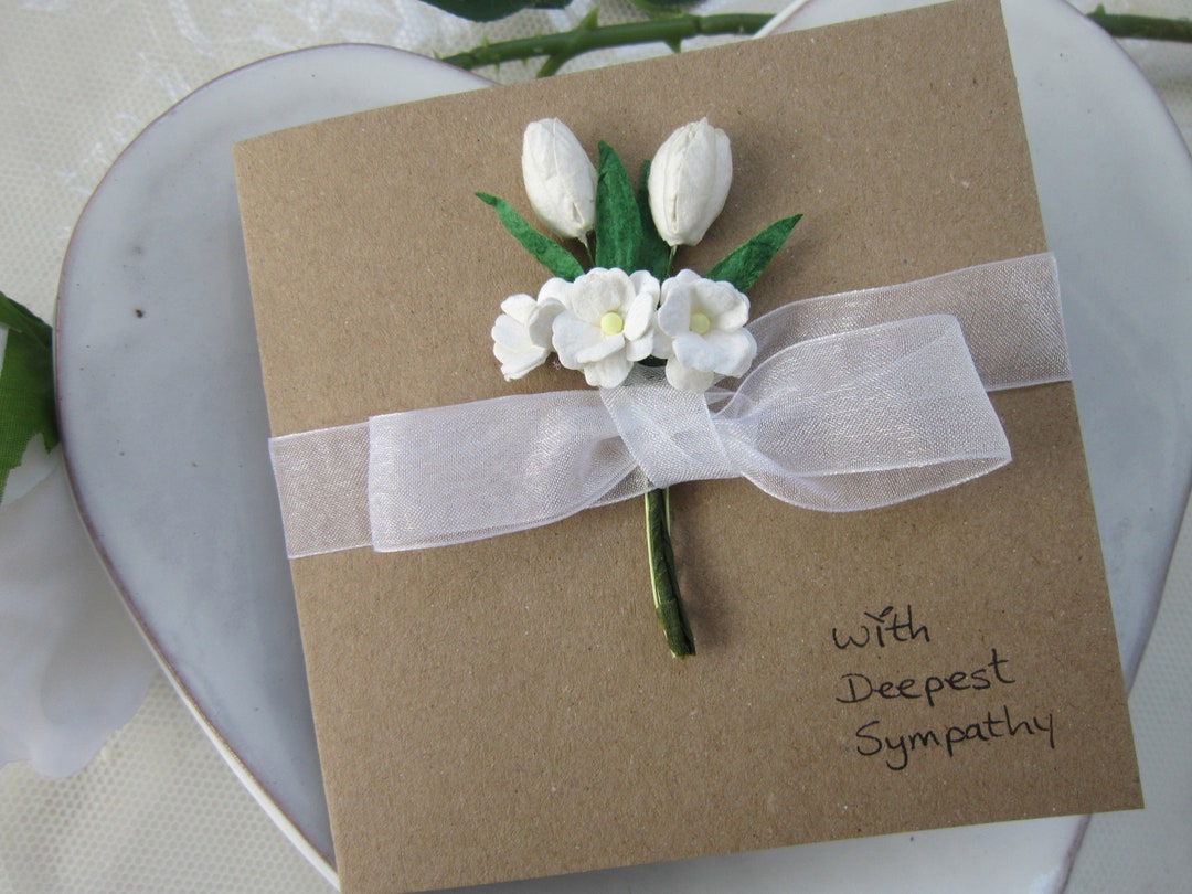 Sympathy Card, Condolences Card, Paper Flowers, Flowers Card, Tulips ...