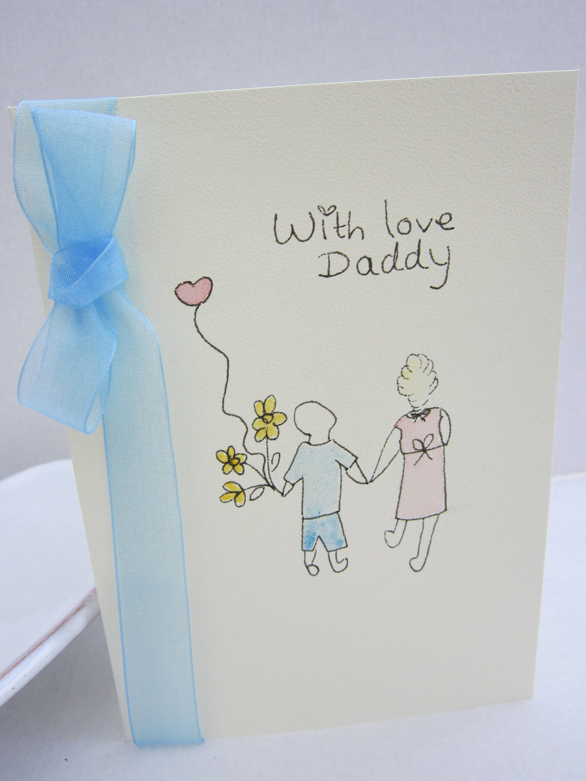 Daddy Fathers Day Card Birthday Card Watercolour Card Dad - Etsy UK