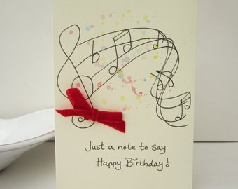 Musical Notes Birthday Card - Etsy