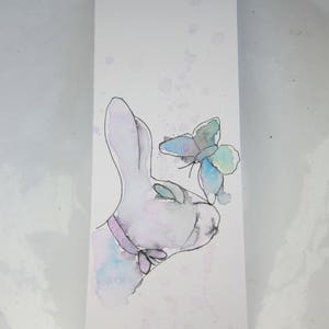 Bookmarks, Set of 3, Watercolour Original, Bunny Rabbits, Butterfly ...