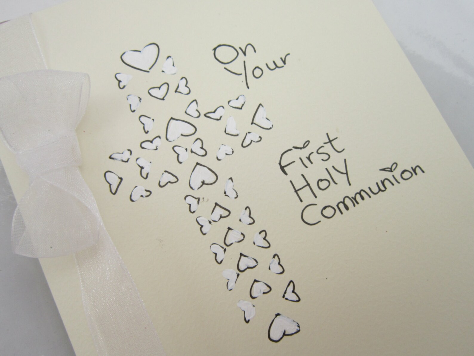 First Holy Communion Hand Painted Card Handmade Card Holy - Etsy UK