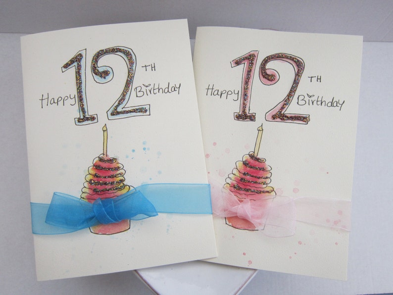 12th Birthday Card Watercolour Card Birthday Cards | Etsy UK