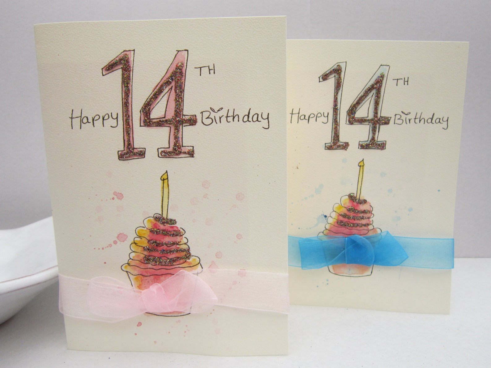 14th Birthday Card Watercolour Card Birthday Cards - Etsy UK