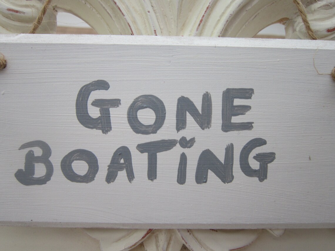 Gone Boating Wooden Sign Handpainted Sign Shabby Chic - Etsy