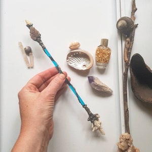 Crystal Wand, Australian Quartz, Shell, Mermaid, Selkie, Ocean Magic ...