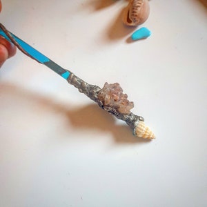 Crystal Wand, Australian Quartz, Shell, Mermaid, Selkie, Ocean Magic ...