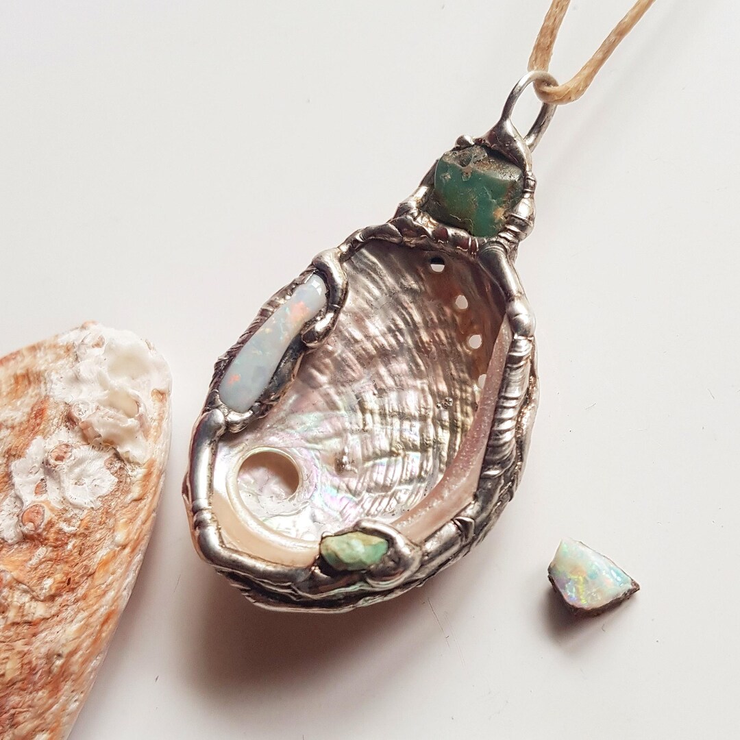 Australian Shell With Chrysoprase, Aussie Opal, Turquoise, Magical ...