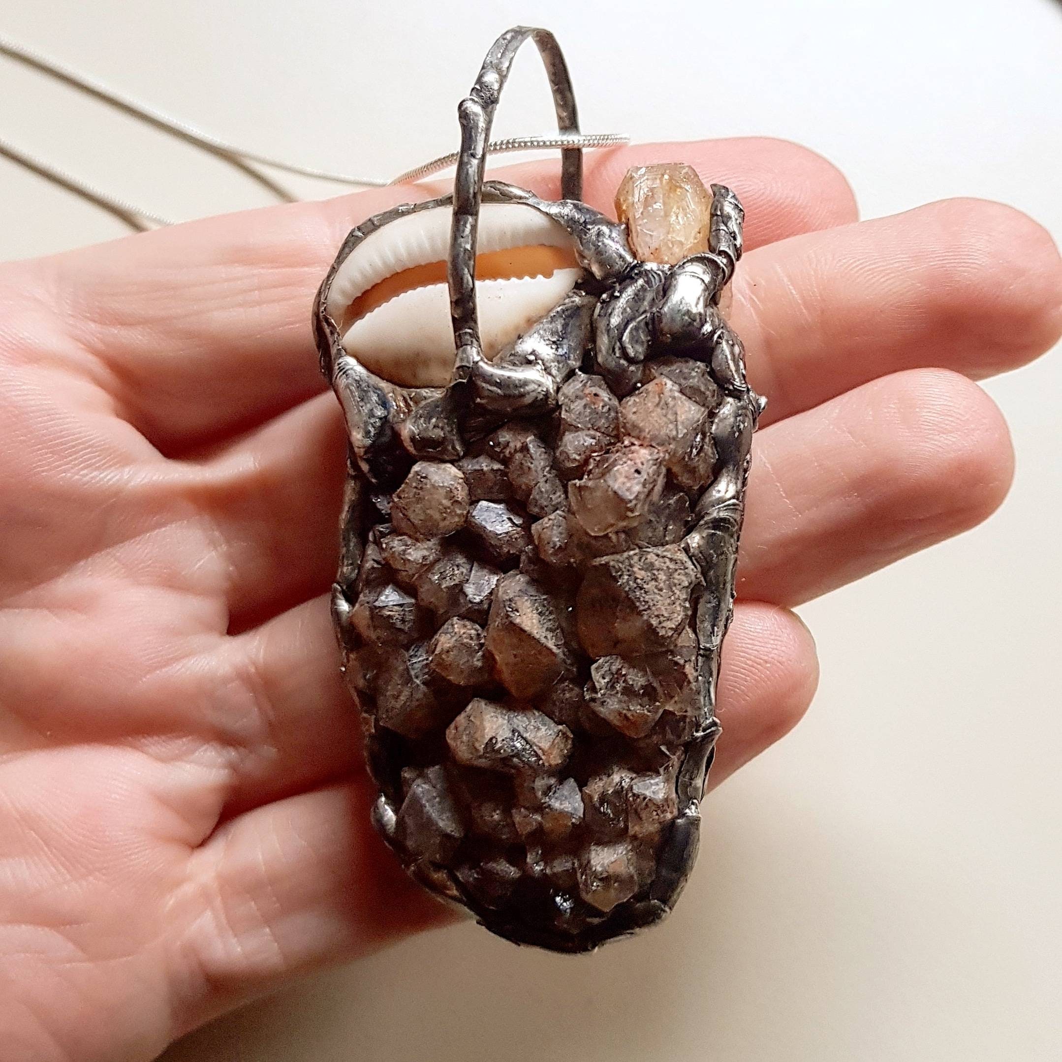 Australian Quartz Cluster Cowrie Shell Citrine Sacred | Etsy