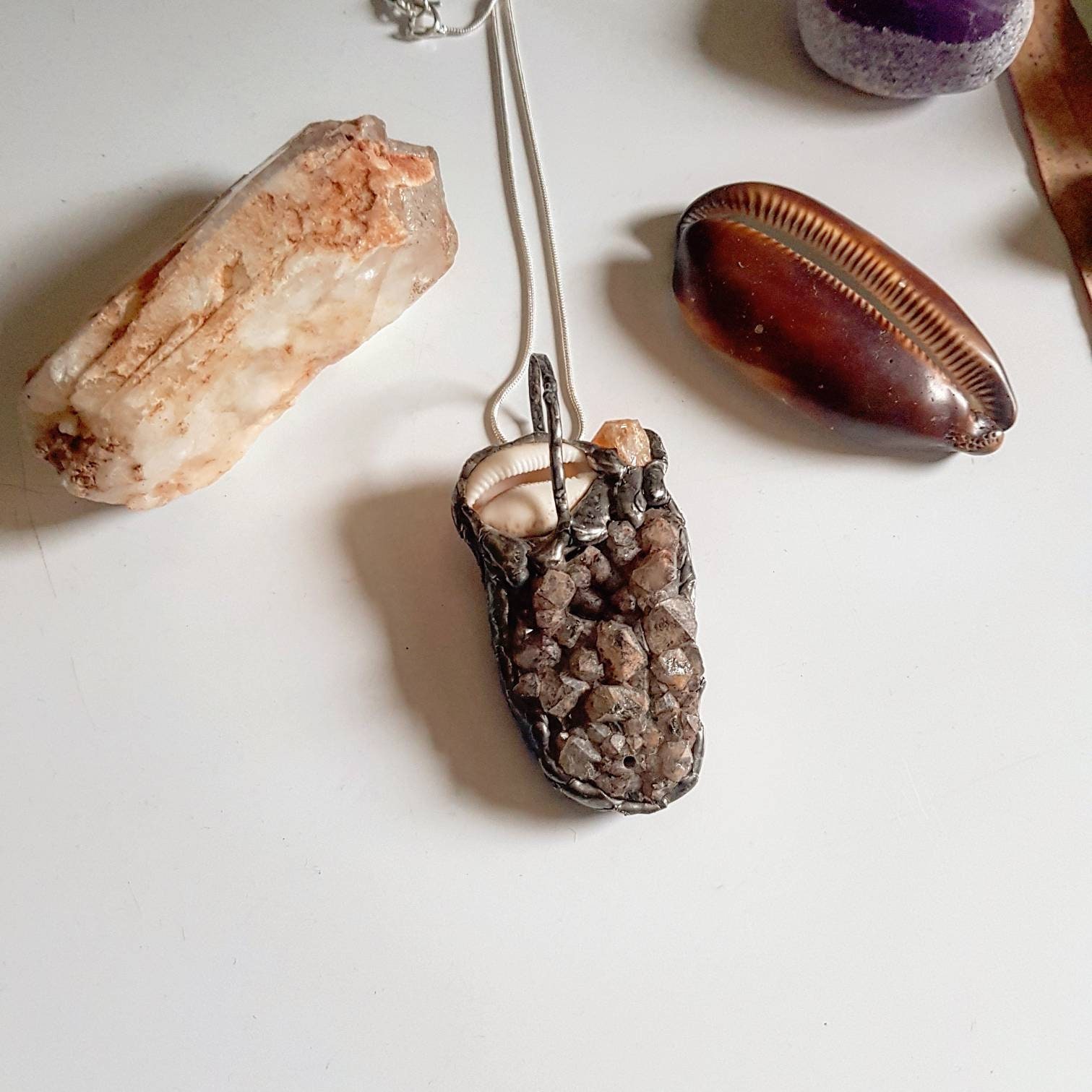 Australian Quartz Cluster Cowrie Shell Citrine Sacred | Etsy