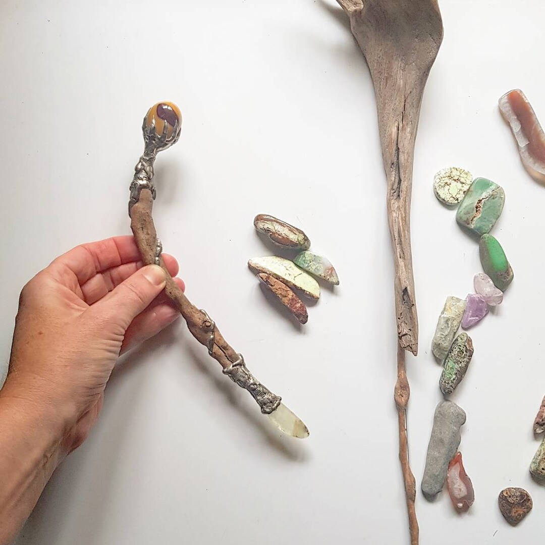 Crystal Wand, Spellcraft, Altar, Ritual, Ceremony. Australian Mookaite ...