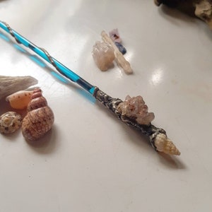 Crystal Wand, Australian Quartz, Shell, Mermaid, Selkie, Ocean Magic ...