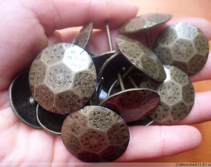 50 Head Domed Tacks Retro Red Bronze Iron Finish Decorative | Etsy