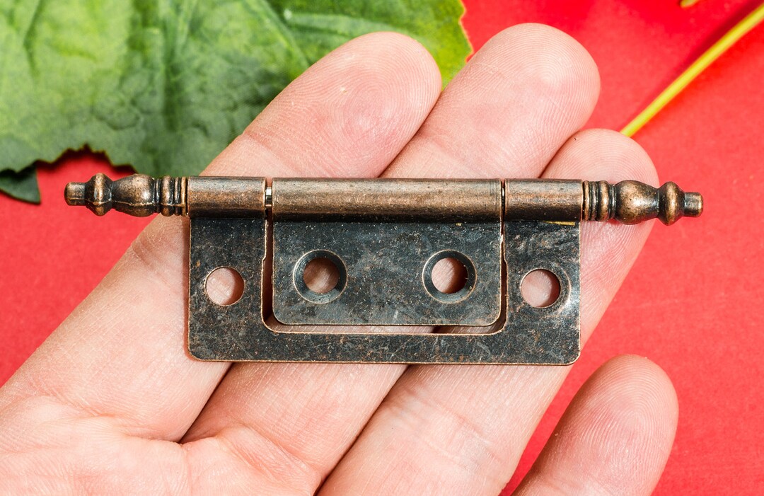 4 Crown Eye Hinges Red Bronze Iron Box Chest Imperial Butt 3.3x0 ...