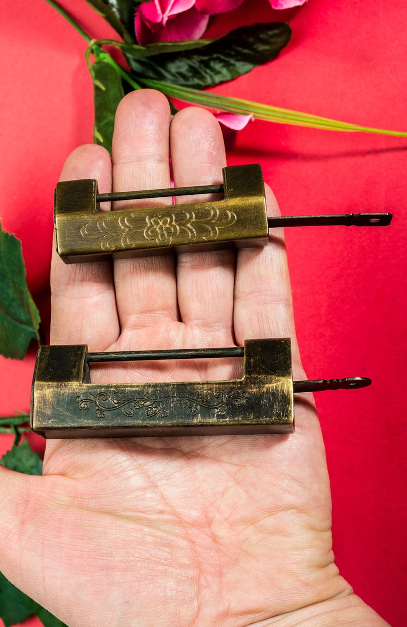 Brass Flower Old Chinese Lock Classic Vintage Small Plug Key | Etsy