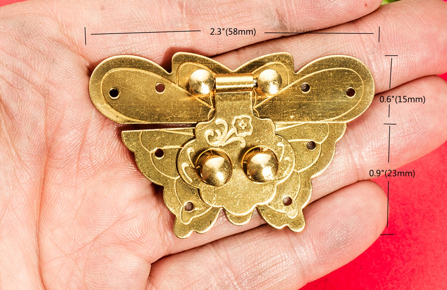 Yellow Butterfly Hasp Brass Flower Wooden Chest Catch | Etsy