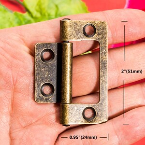 4 Concealed Butt Hinges Retro Fold Iron Bronze 4 Holes Right | Etsy